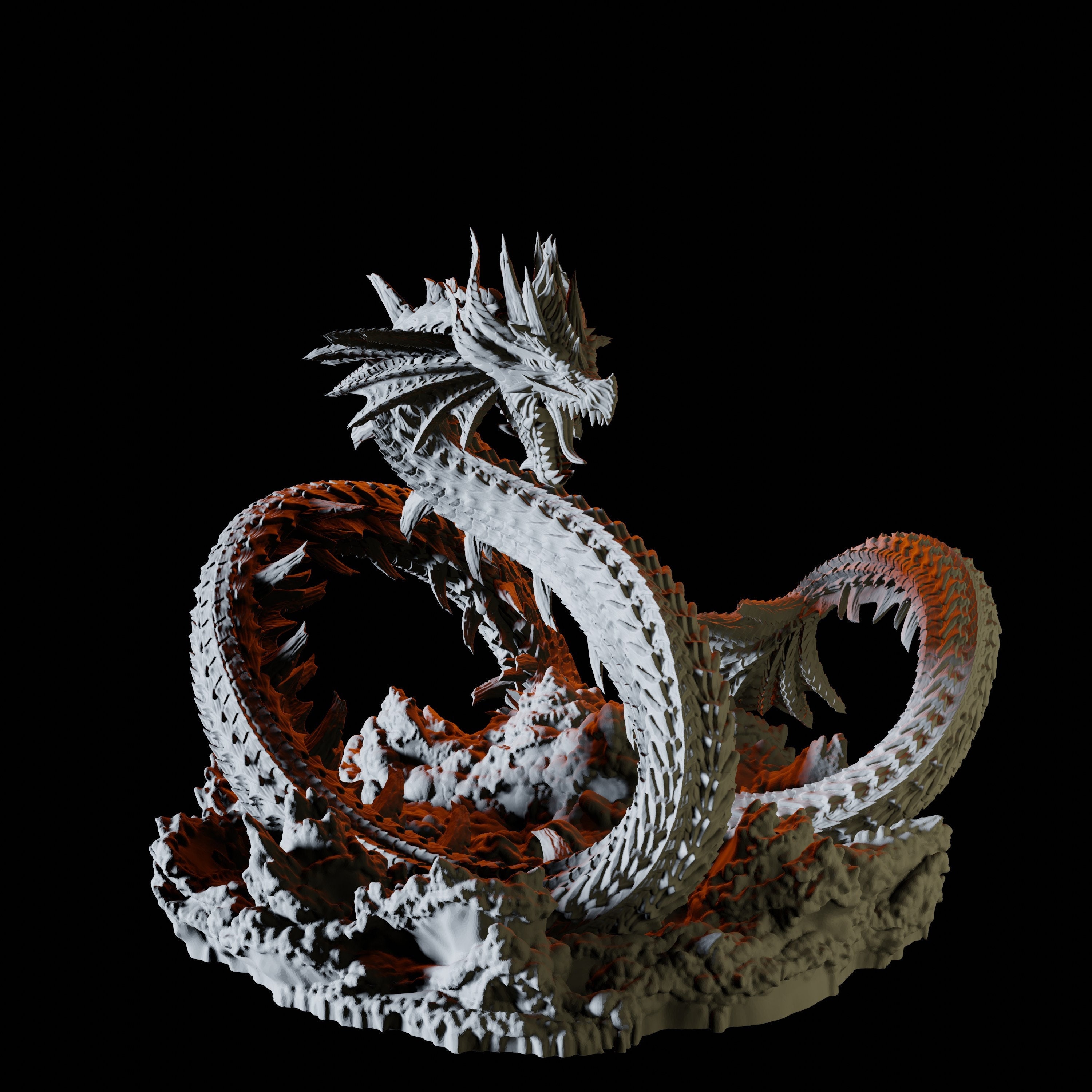 Coiled Leviathan Miniature for D&D Dungeons and Dragons - Etsy