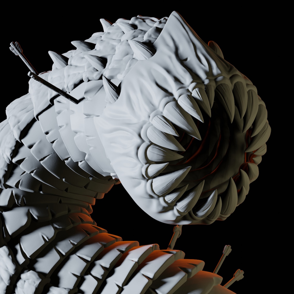 Coiled Purple Worm Miniature for D&D Dungeons and Dragons - Etsy