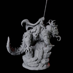 Four Dark Elf or Drow Fighter Miniatures Mounted on a Lizard for D&D ...