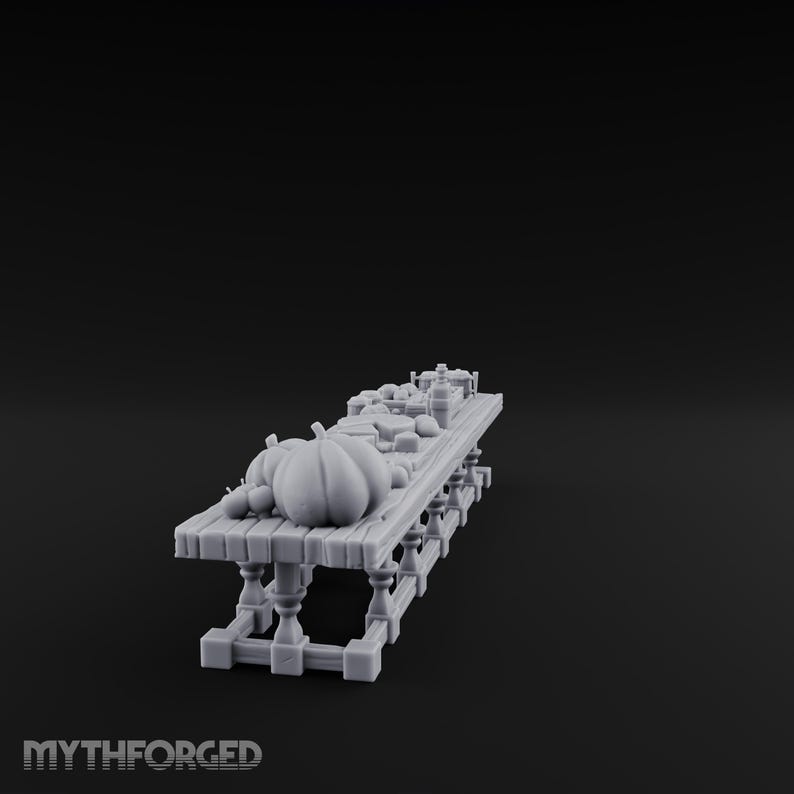 Harvest Feast Banquet Table 3D Printed Terrain for D&D, Dungeons and ...