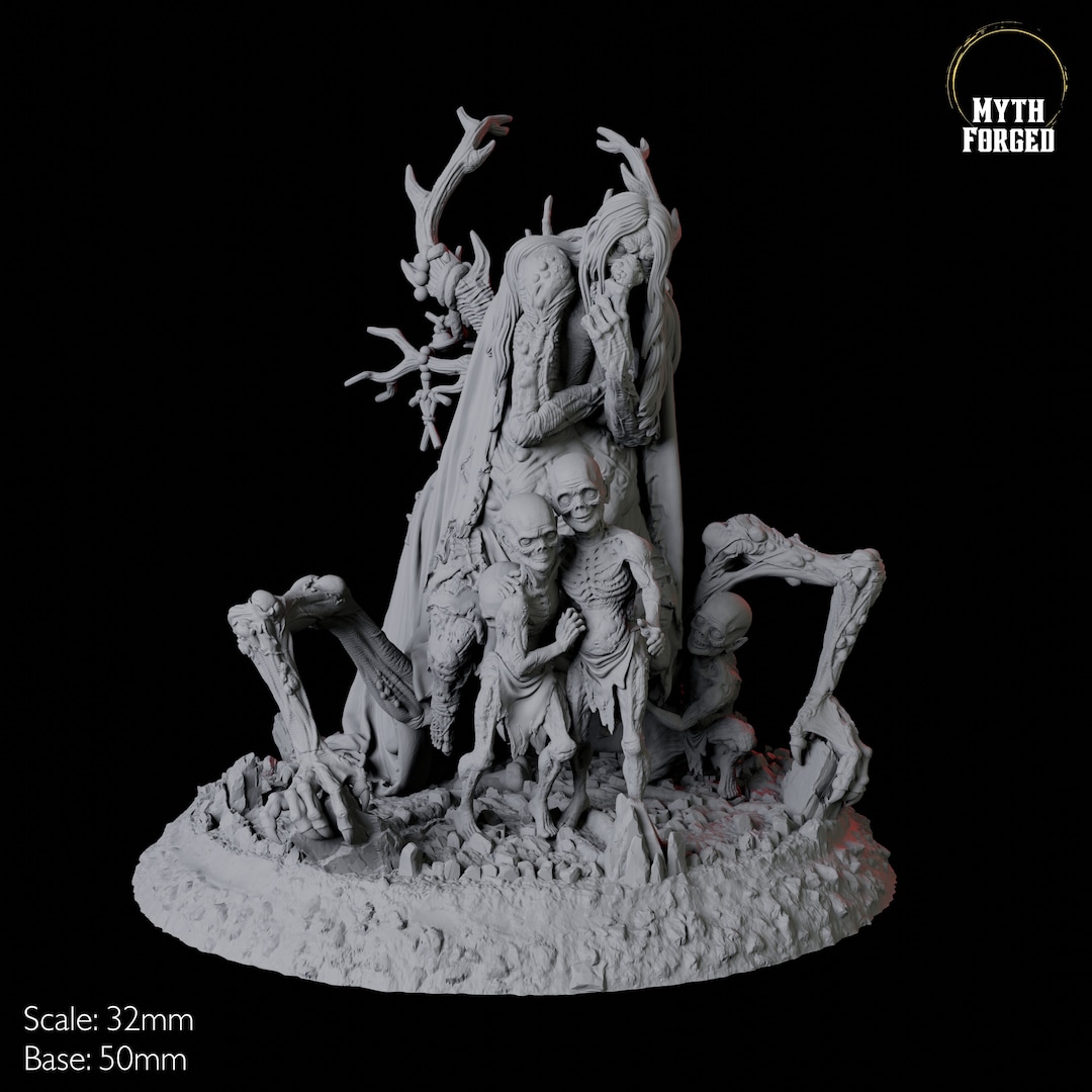 Moon Hag With Undead Victims Miniature for D&D, Dungeons and Dragons ...