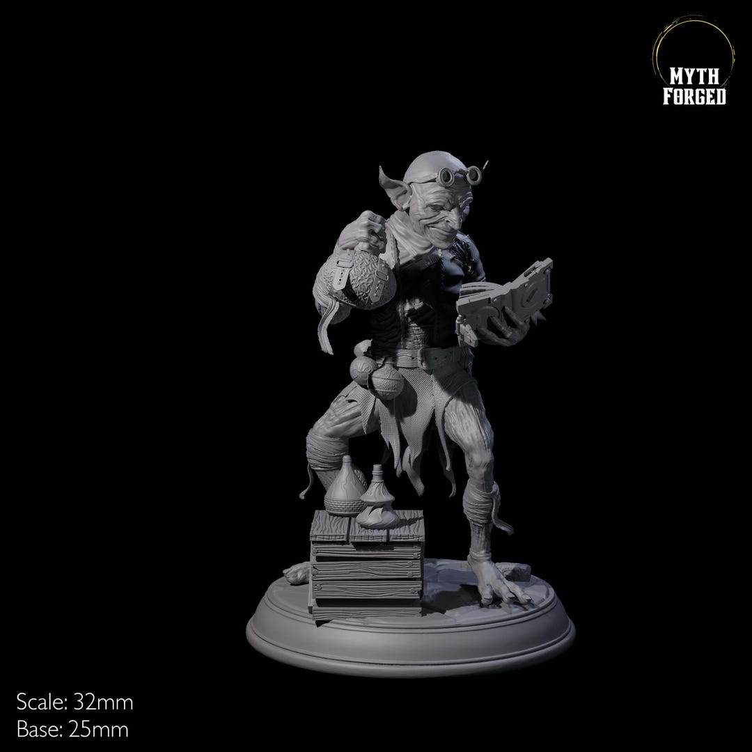 Plotting Goblin Alchemist Miniature for D&D, Dungeons and Dragons ...