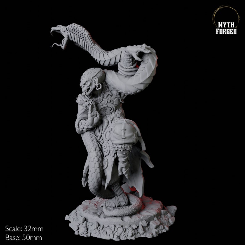 Yuan-ti Malison Snake Charmer Miniature C for D&D, Dungeons and Dragons ...