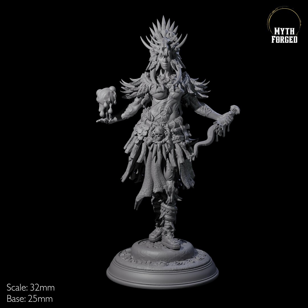 Female Goliath Shaman Miniature D&D, Dungeons and Dragons, Pathfinder ...