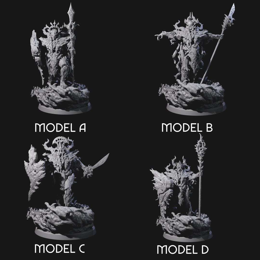 Four Barky Briar Knights Miniature for D&D, Dungeons and Dragons ...