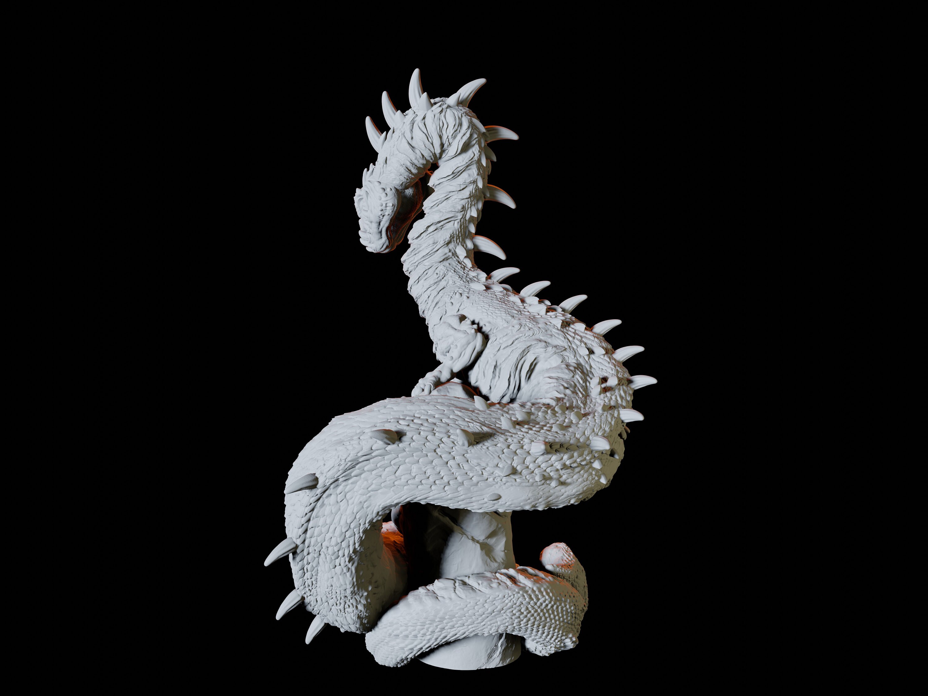 Ancient Wyrm Miniature for D&D, Dungeons and Dragons, Pathfinder and ...