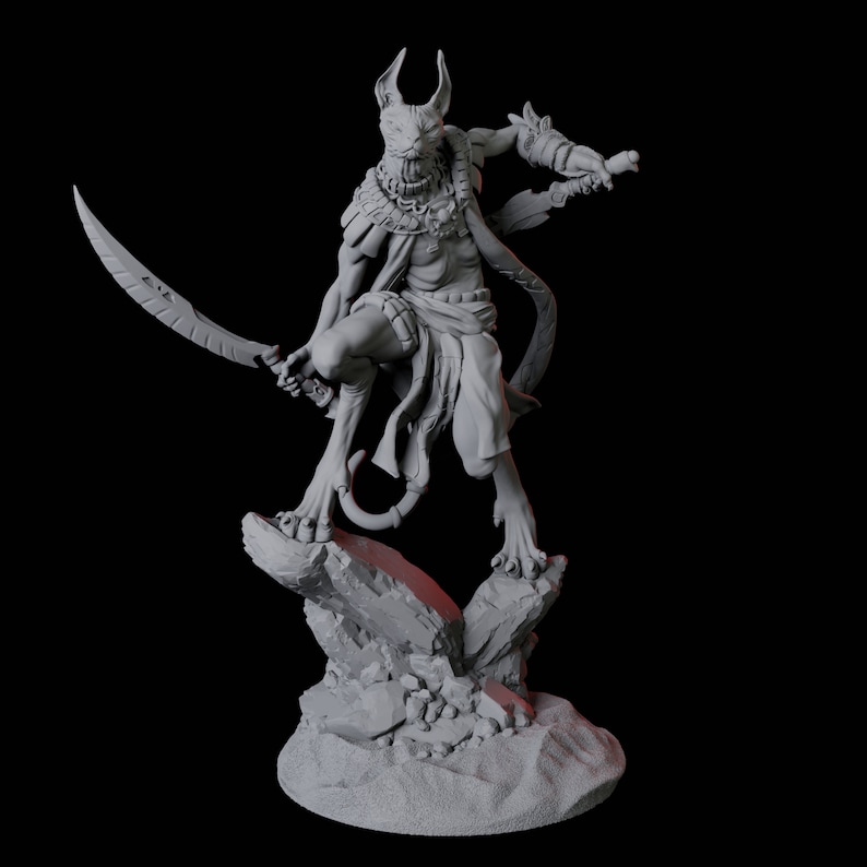Sphinx Cat Like Tabaxi Warrior Miniature D for D&D, Dungeons and ...