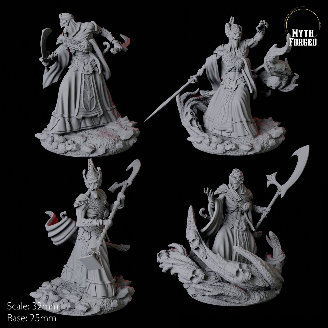 Four Undead Mummy Ancient Egyptian Sandmancer Miniatures for D&D ...