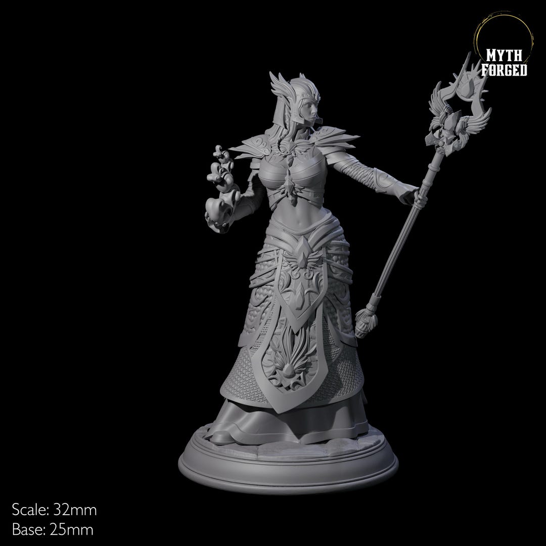 Divine Female Elf Cleric Miniature for D&D, Dungeons and Dragons ...