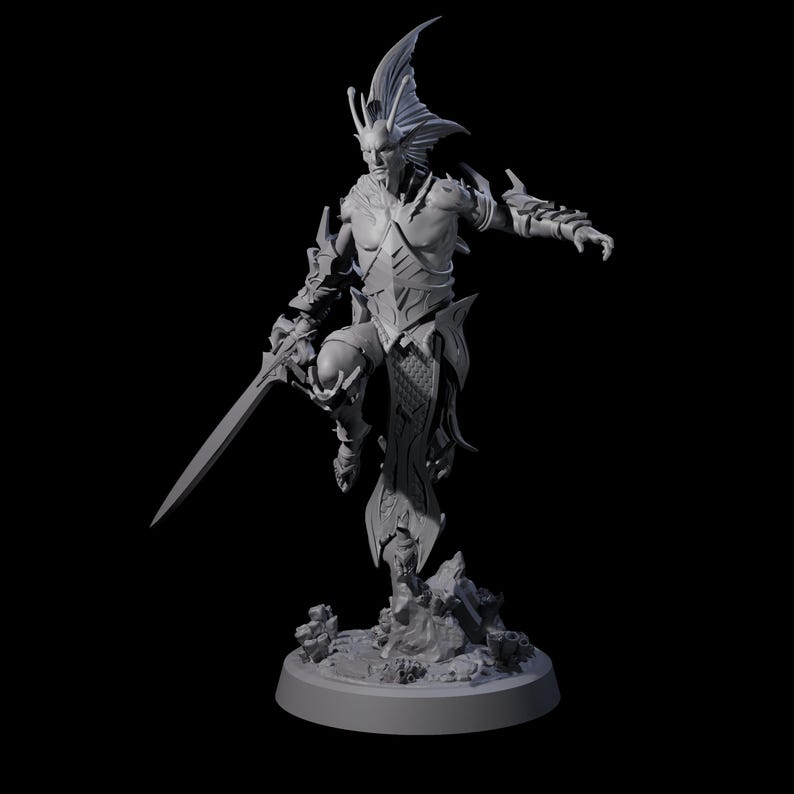 Swinging Abyssal Myrmidon B Miniature for D&D, Dungeons and Dragons ...