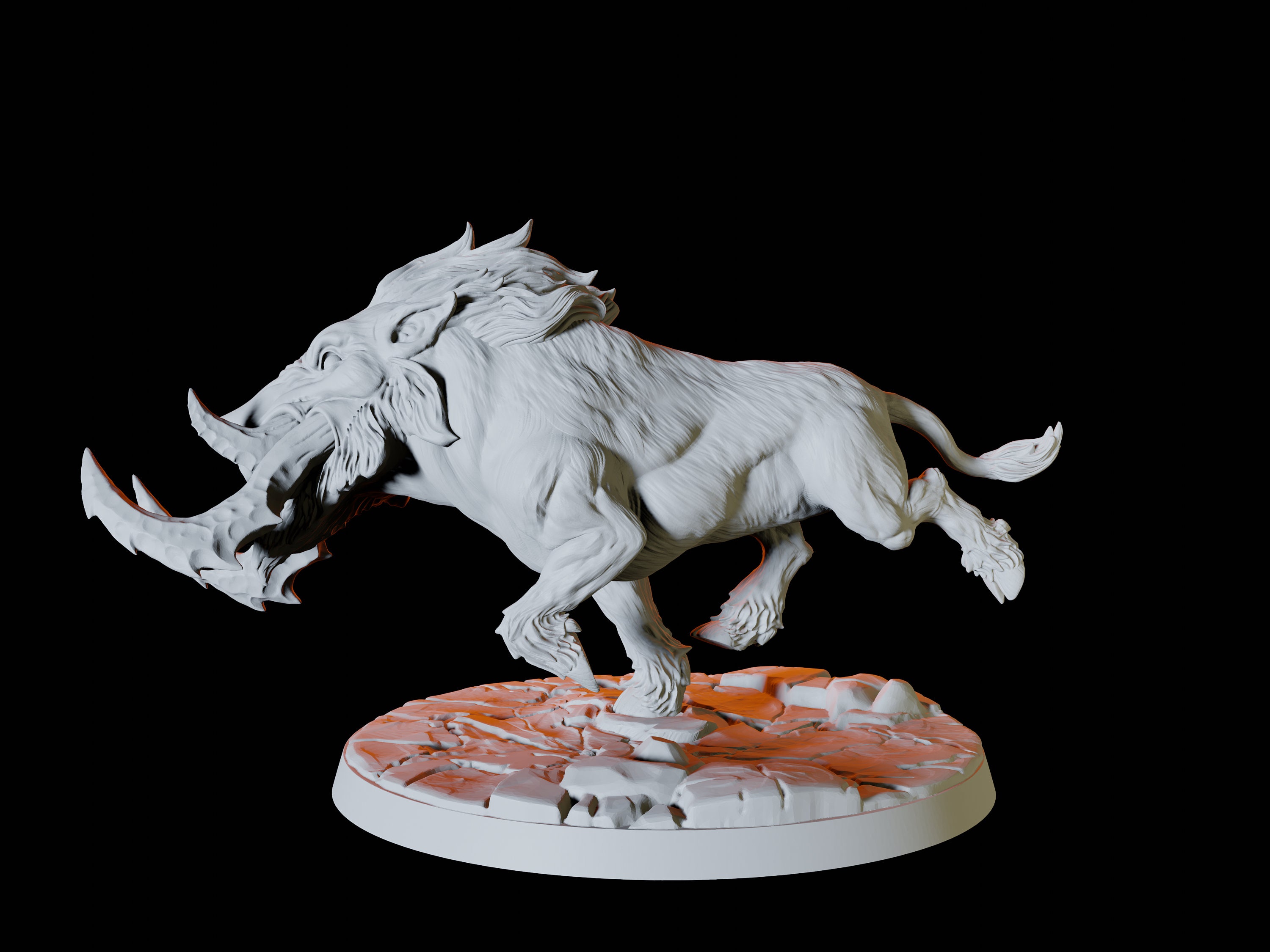 Giant Warthog With Rider Option Miniature for D&D, Dungeons and Dragons ...