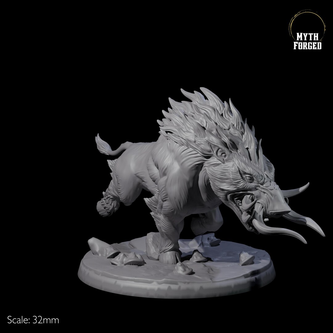 Roaming Giant Hog A Miniature for D&D, Dungeons and Dragons, Pathfinder ...
