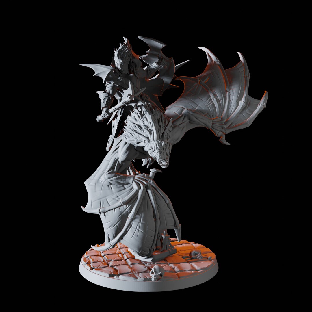 Vampire Riding a Giant Bat Miniature B for D&D, Dungeons and Dragons ...