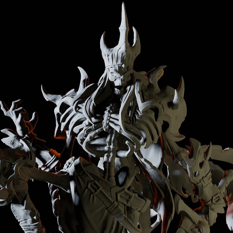 Undead Skeleton King Miniature for D&D, Dungeons and Dragons ...