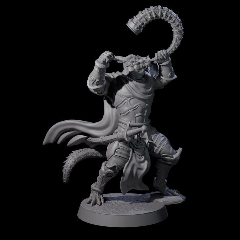 Eight Valiant Dragonborn Crusaders Miniature for D&D, Dungeons and ...