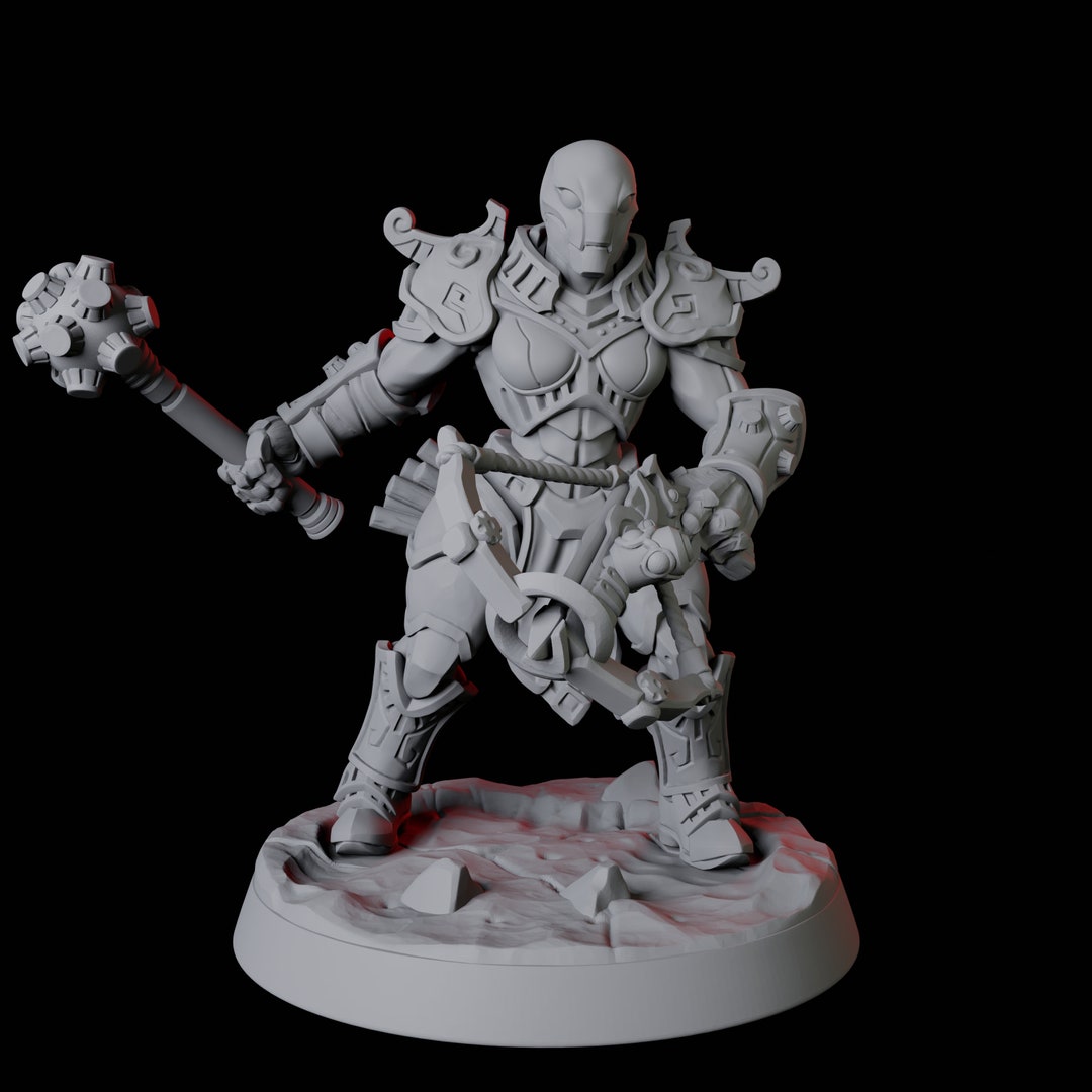Battle-ready Warforged Fighter D Miniature for D&D, Dungeons and ...