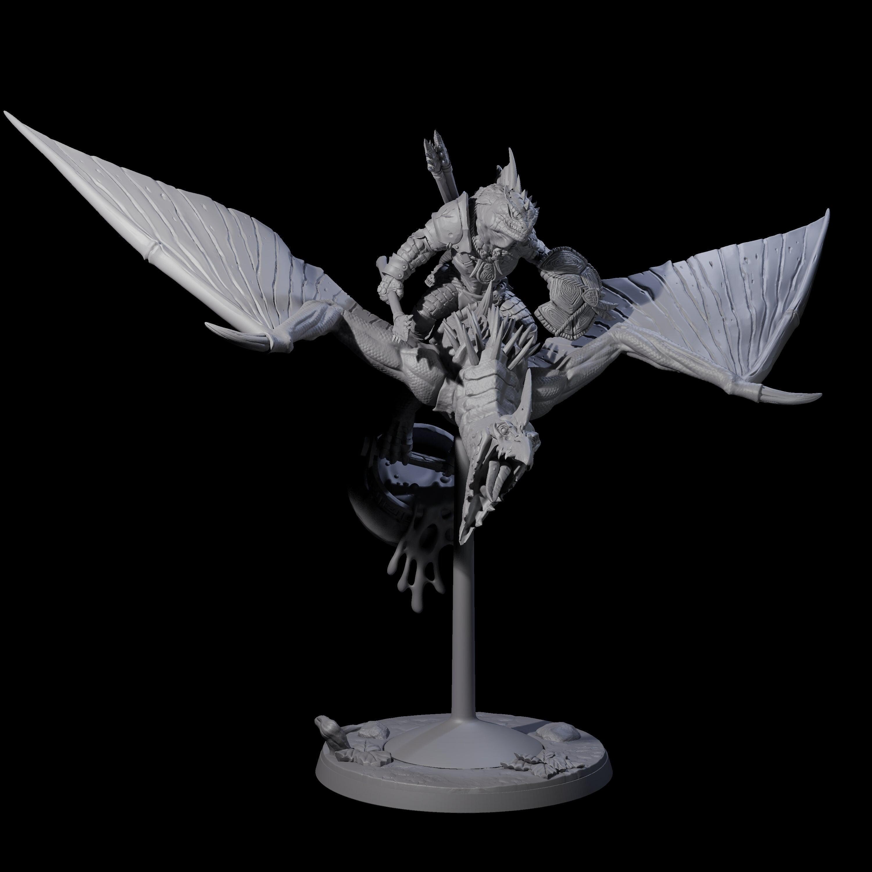 Boiling Lizardfolk Pteranodon Rider D Miniature for D&D, Dungeons and ...