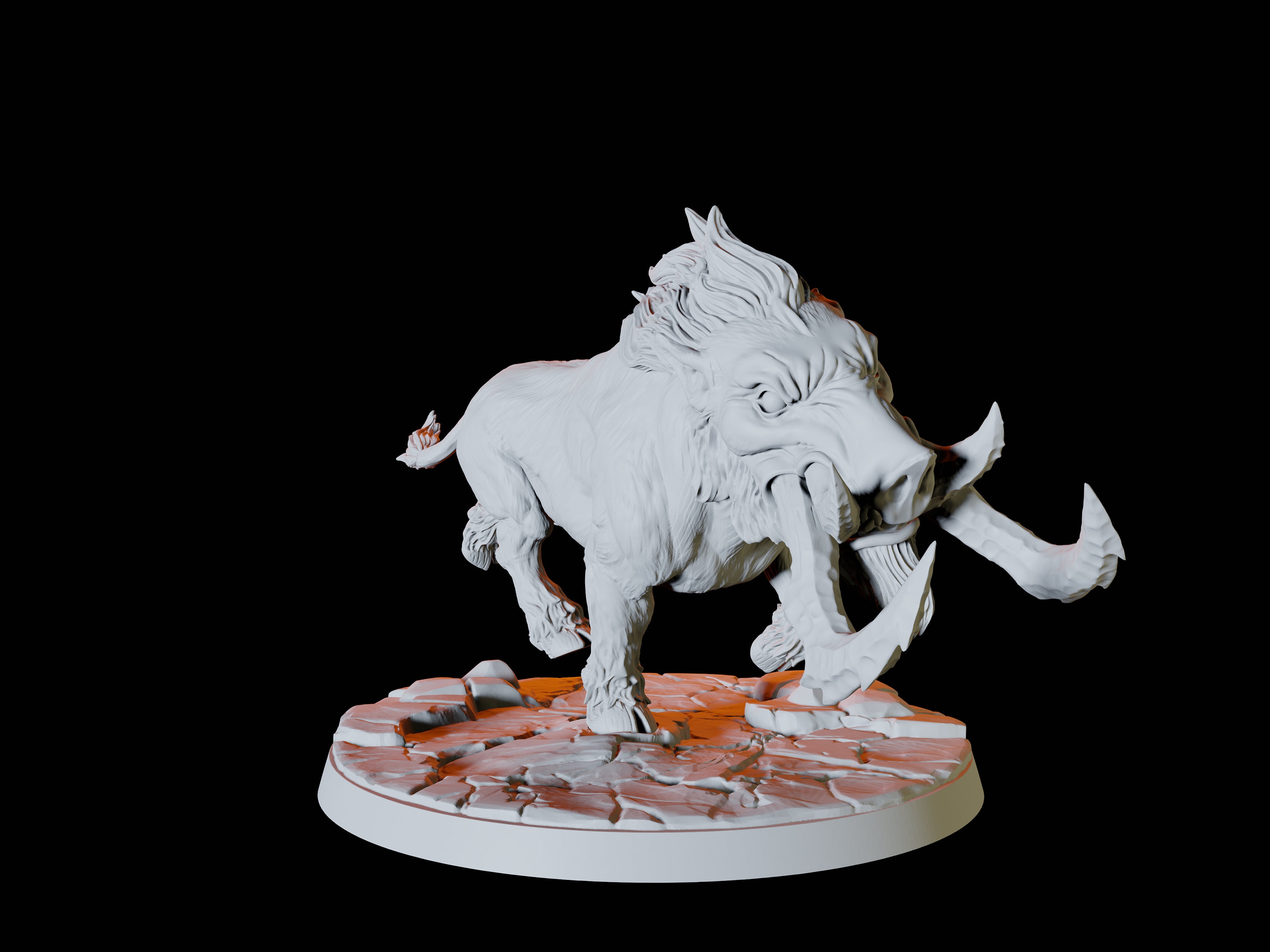 Giant Warthog With Rider Option Miniature for D&D, Dungeons and Dragons ...
