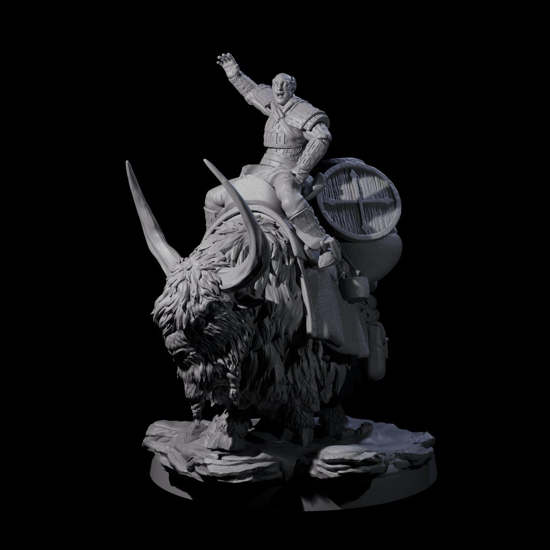 Yak Riding Merchant Miniature for D&D, Dungeons and Dragons, Pathfinder ...