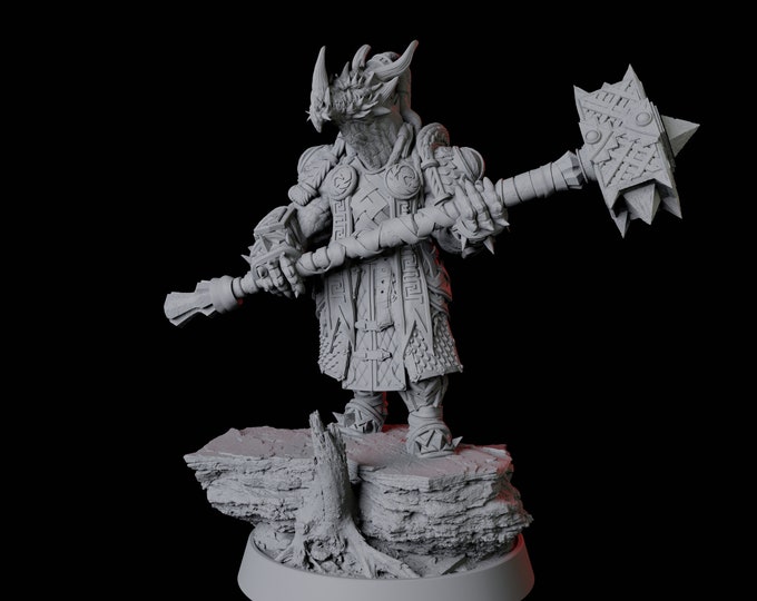 Dragonborn Berserker Miniature Mauler Dungeons and Dragons Mini RPG ...
