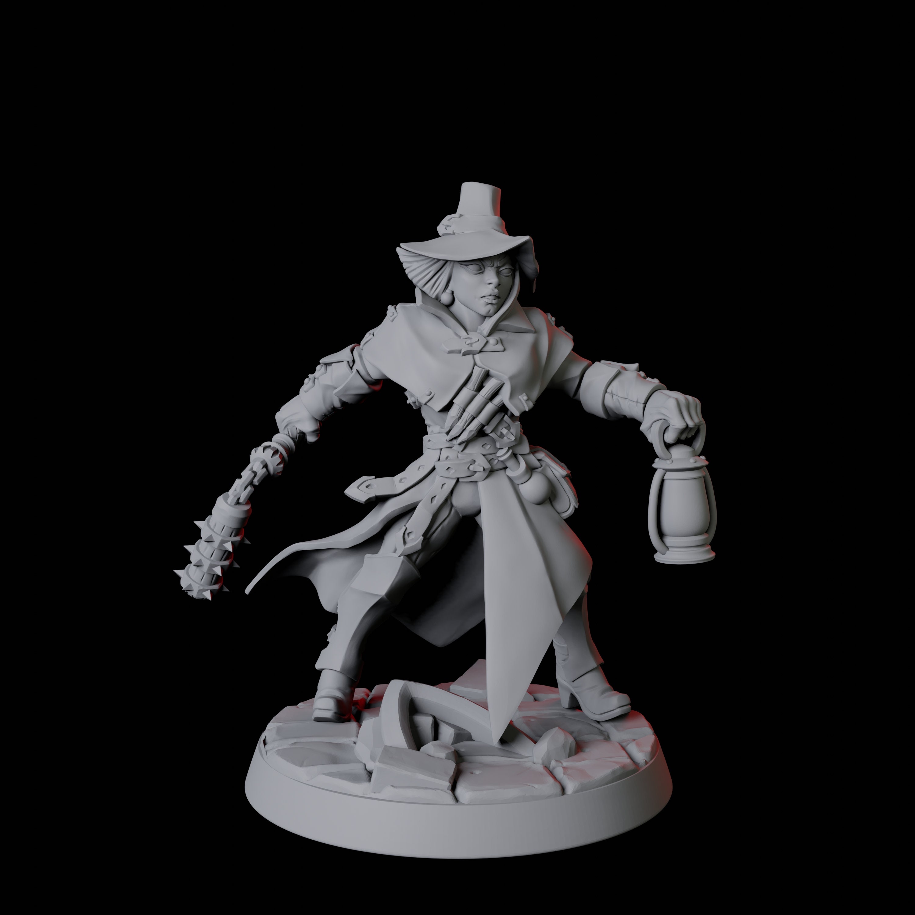Female Vampire Hunter Miniature D With Lantern and Flail for - Etsy