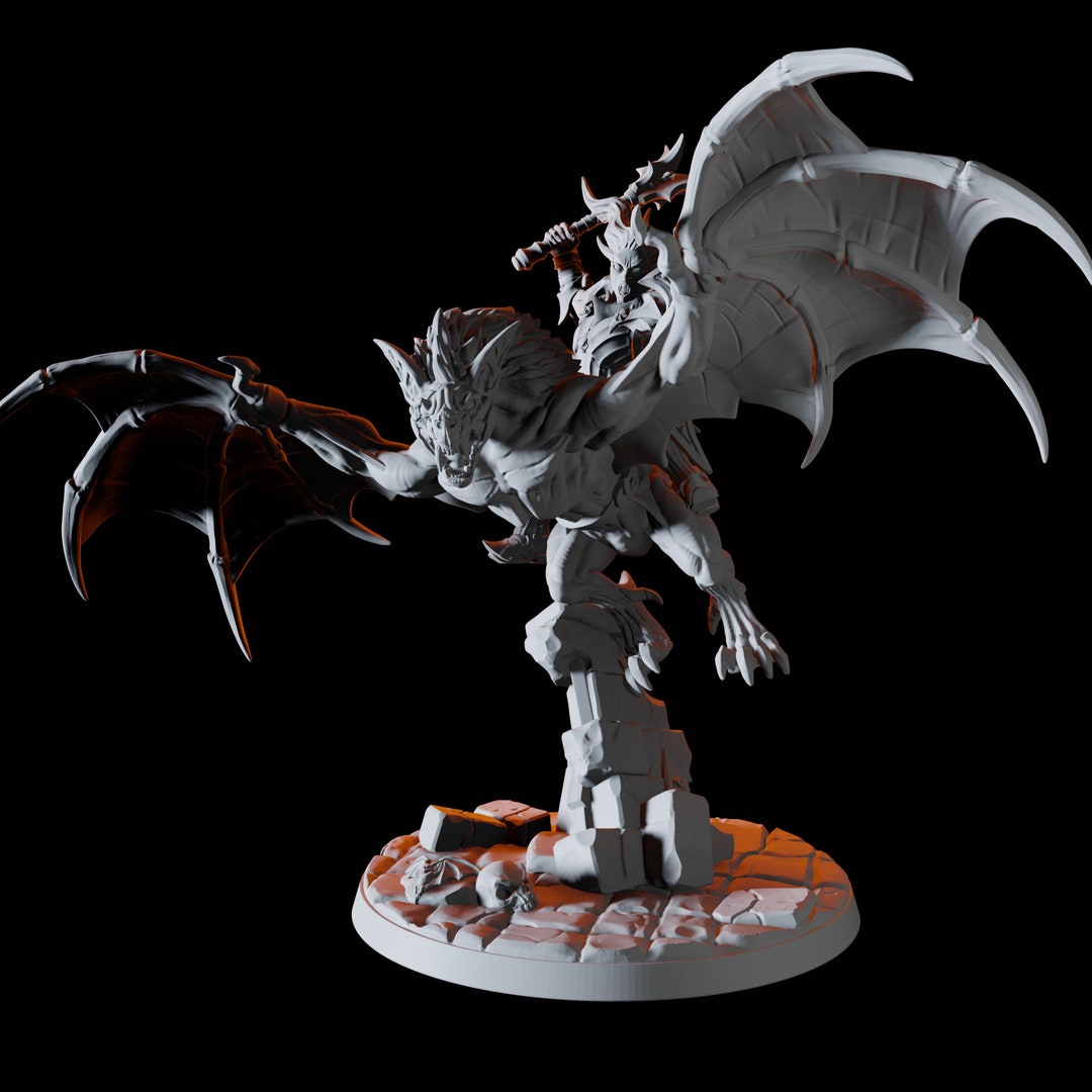 Vampire Riding a Giant Bat Miniature D for D&D, Dungeons and Dragons ...