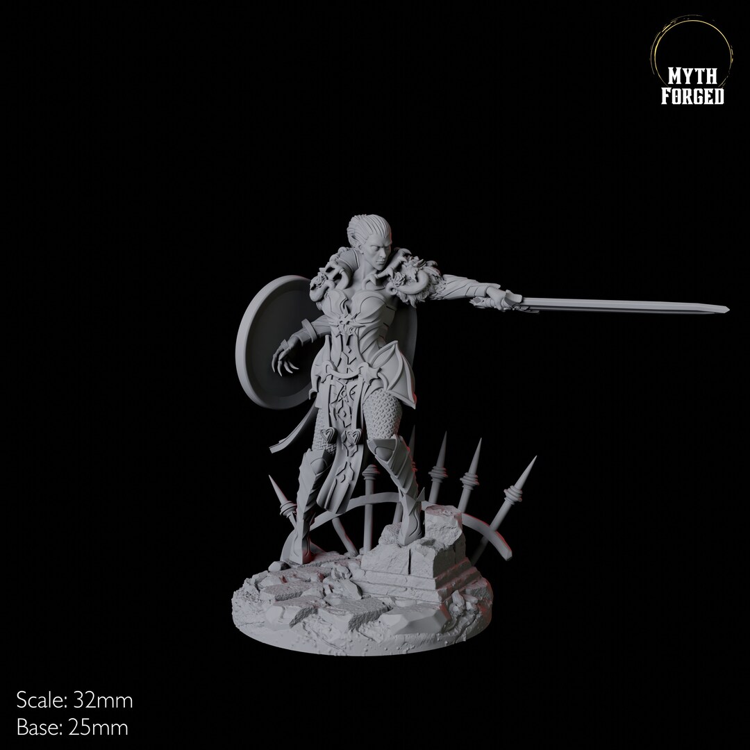 Female Vampire Warrior Miniature A for D&D, Dungeons and Dragons ...