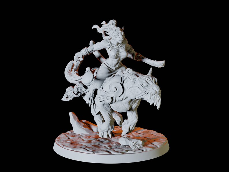 Tabaxi Tigerfolk or Rakshasa Riders Miniature for D&D - Etsy UK