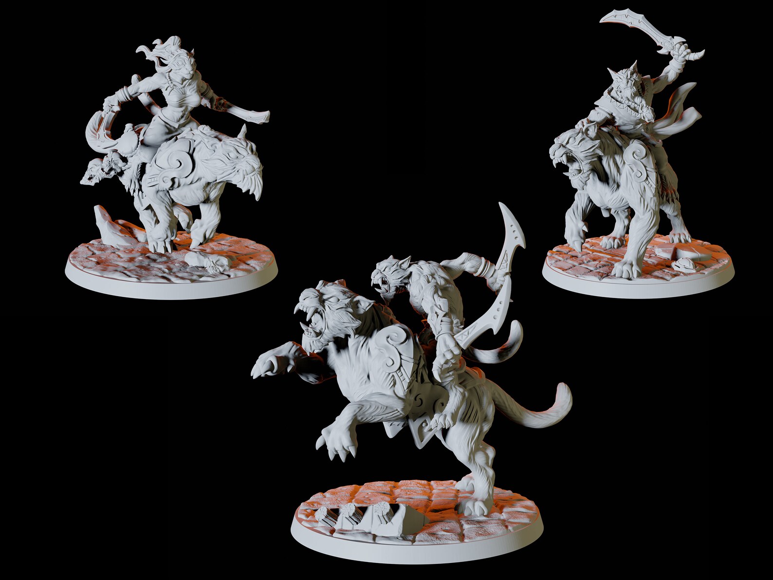 Tabaxi Tigerfolk or Rakshasa Riders Miniature for D&D - Etsy UK