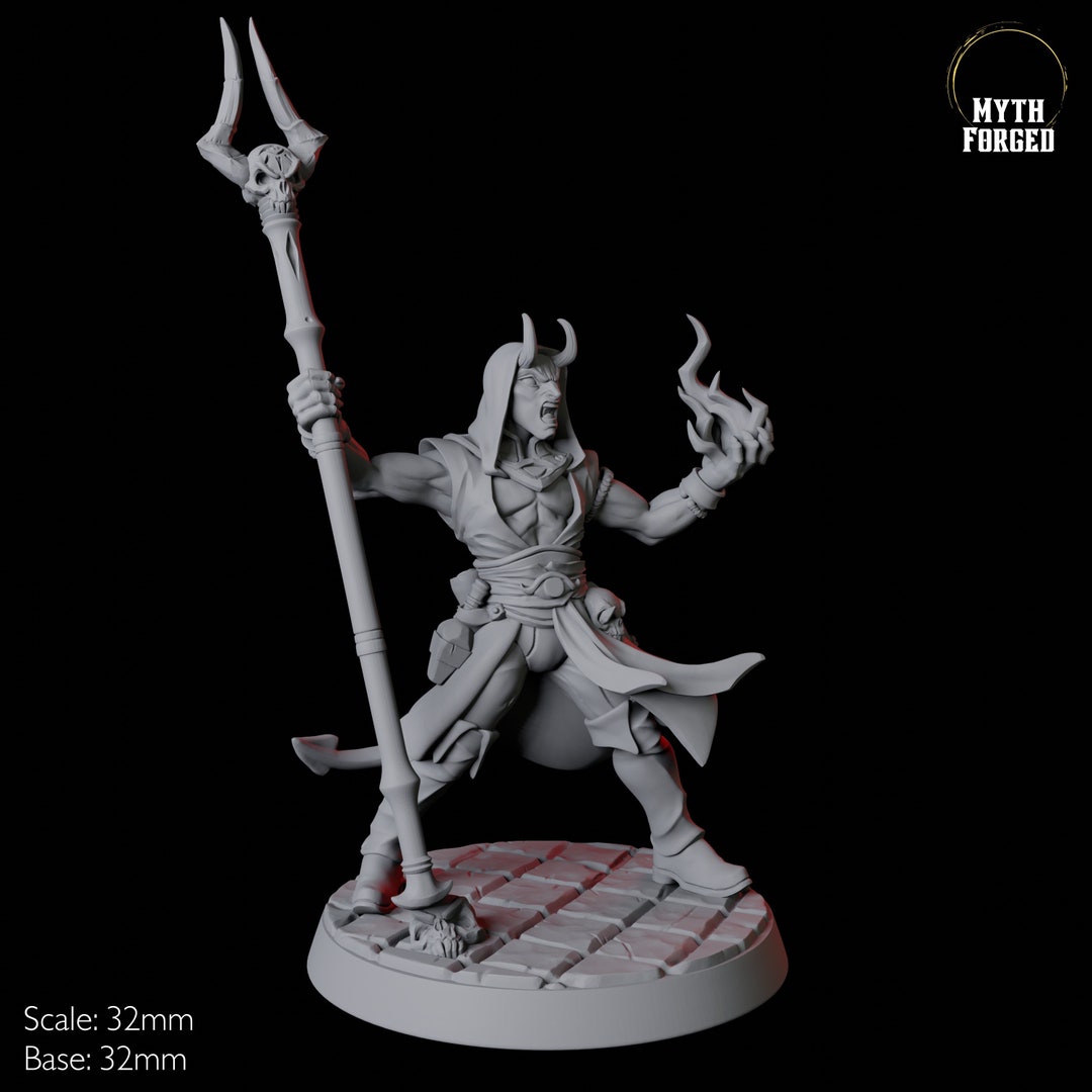 Tiefling Magic Caster Miniature C for D&D, Dungeons and Dragons ...