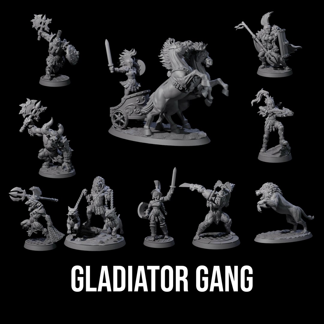 Gladiator Gang Miniature for D&D, Dungeons and Dragons, Pathfinder and ...