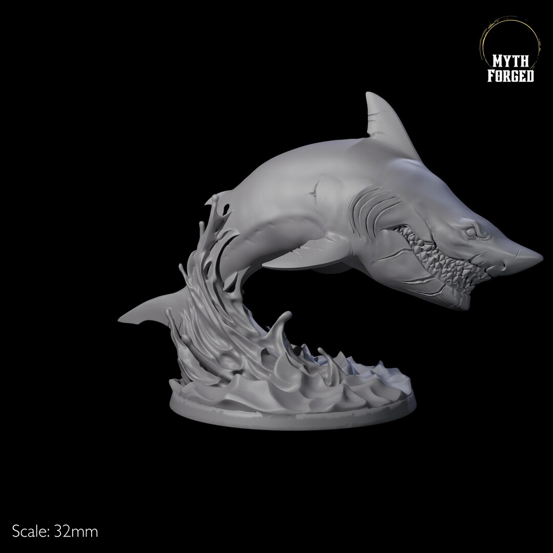Toothy Giant Shark Great White Miniature A for D&D, Dungeons and ...