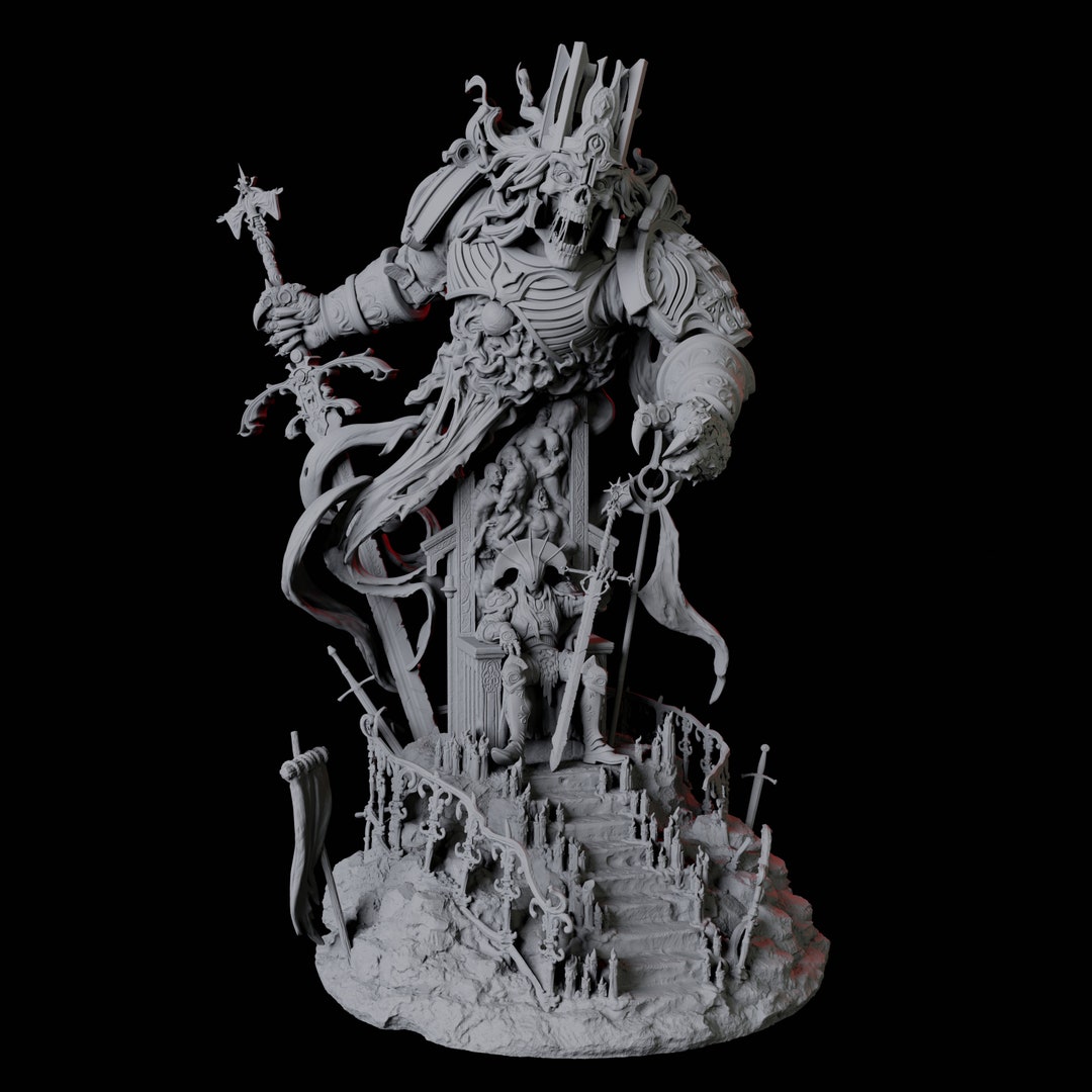 Armoured King on Throne With Lich Miniature for D&D, Dungeons and ...