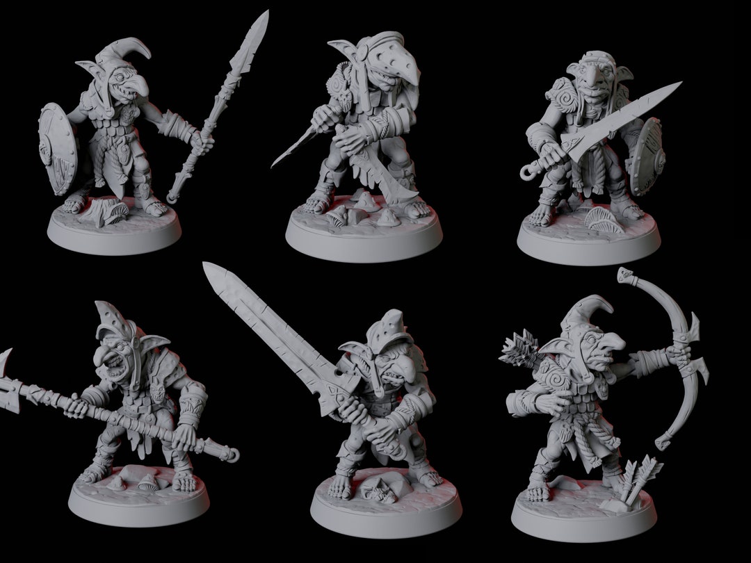 Snivelling Goblin Miniature - 6 Goblin Miniatures for D&D, Dungeons and ...