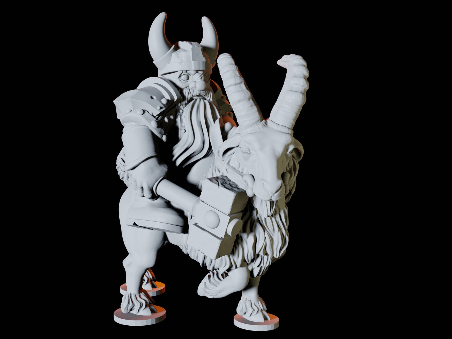 Three Dwarf Warriors Riding Goats for D&D Dungeons and - Etsy