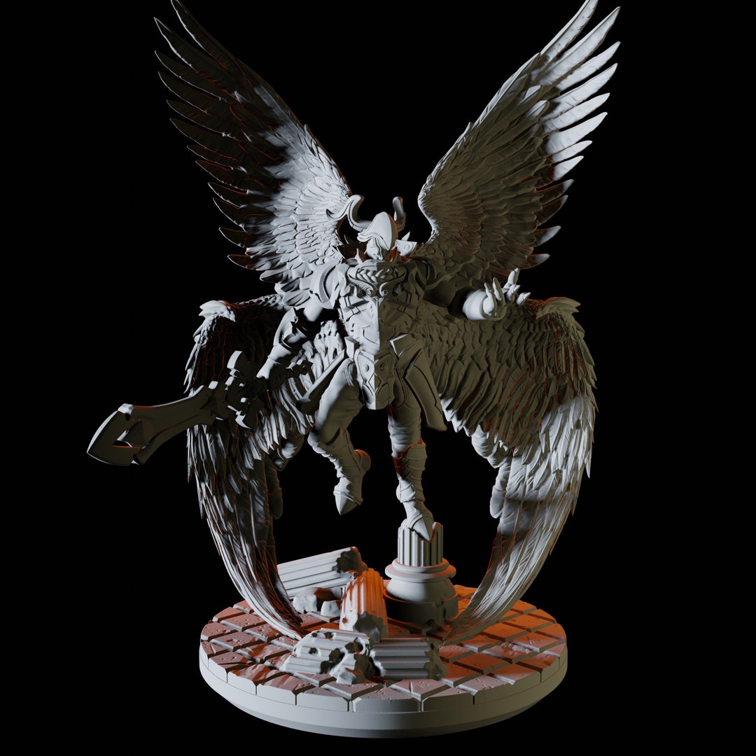 Armoured Angel Miniature for D&D, Dungeons and Dragons, Pathfinder and ...
