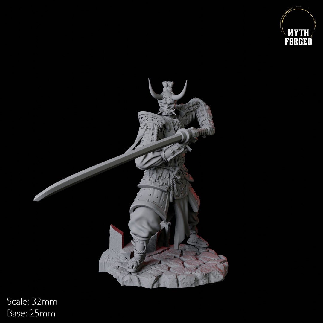 Oni Death Samurai Miniature D for D&D Dungeons and Dragons - Etsy