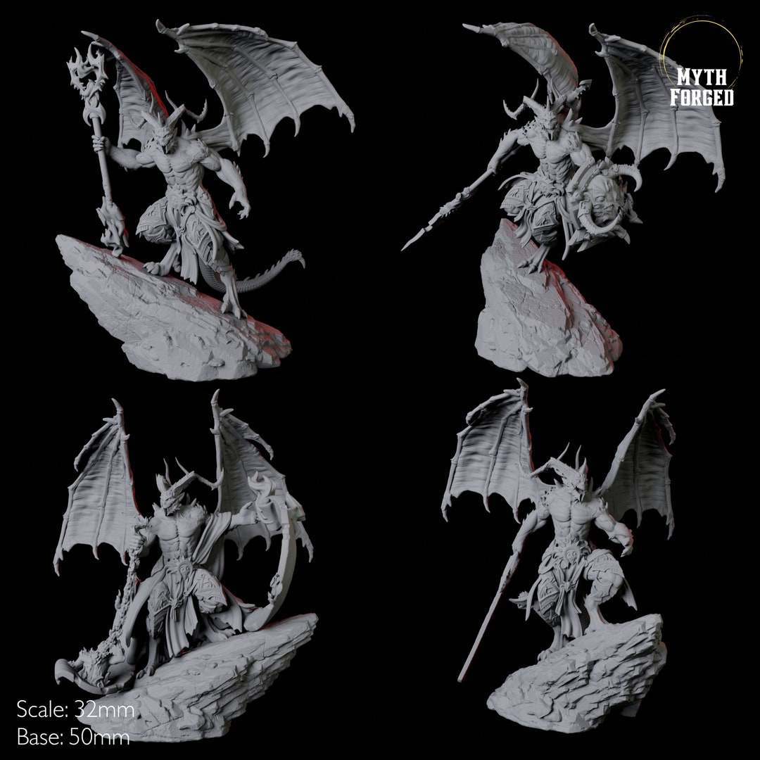 Taunting Horned Devil Miniatures for D&D, Dungeons and Dragons ...