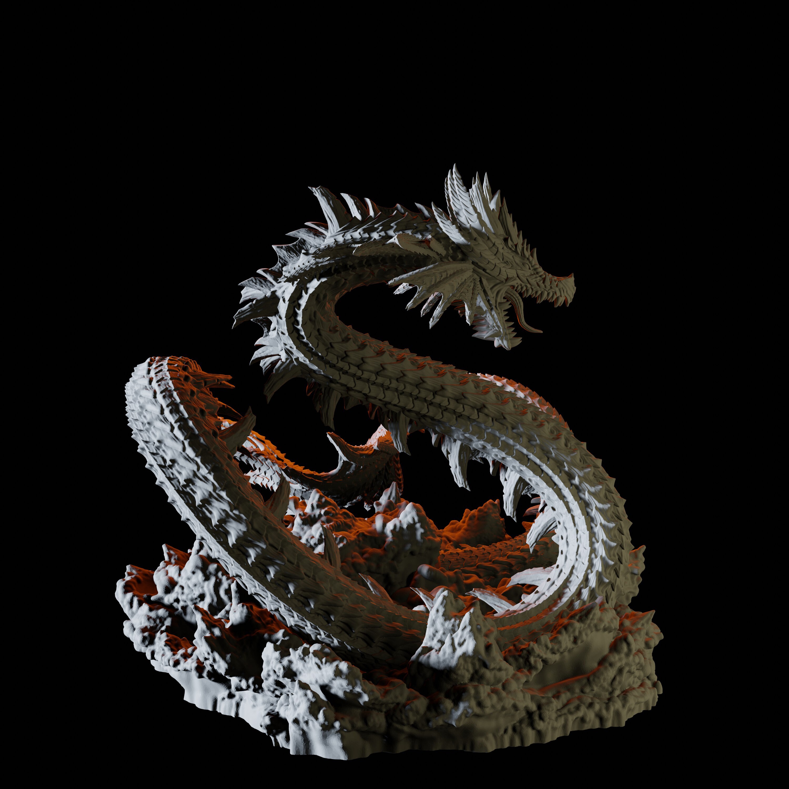 Coiled Leviathan Miniature for D&D Dungeons and Dragons - Etsy Australia
