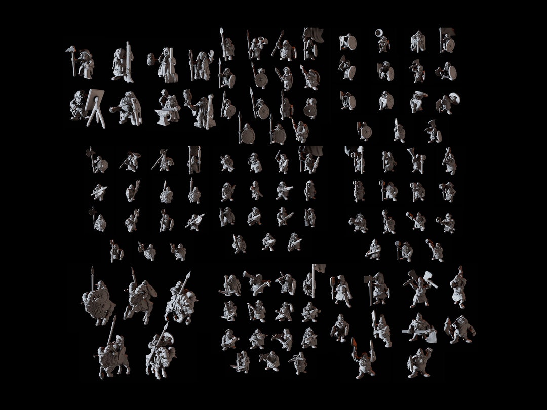 Dwarf Mega Bundle - 113 Dwarf Miniatures for D&D, Dungeons and Dragons ...