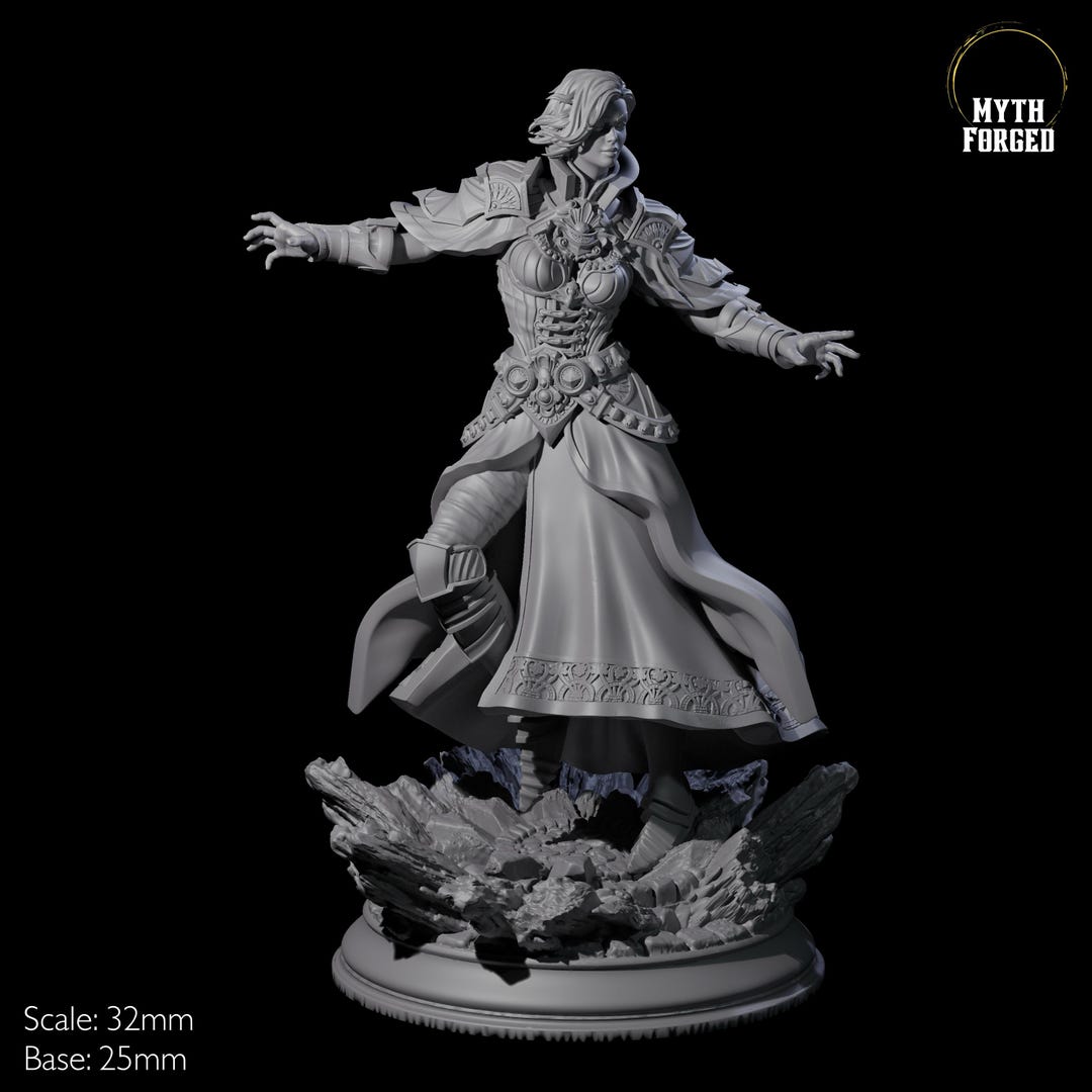 Deadly Female Human Mage Miniature for D&D, Dungeons and Dragons ...