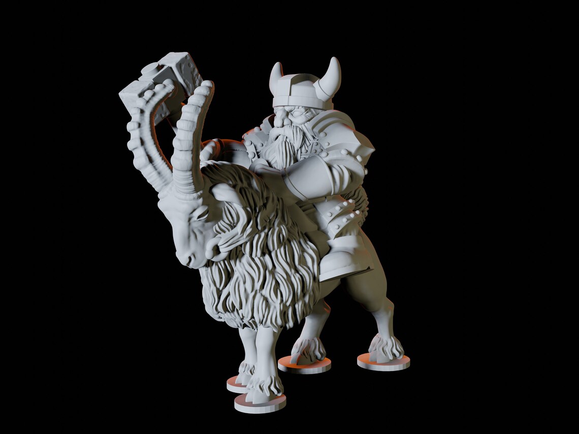 Three Dwarf Warriors Riding Goats for D&D, Dungeons and Dragons ...
