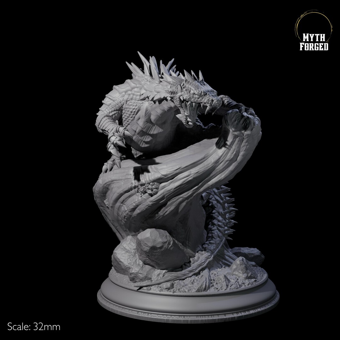 Creeping Basilisk Miniature for D&D, Dungeons and Dragons, Pathfinder ...