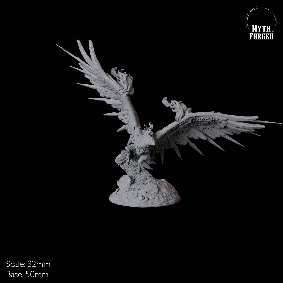 Fiery Phoenix Miniature B for D&D, Dungeons and Dragons, Pathfinder and ...