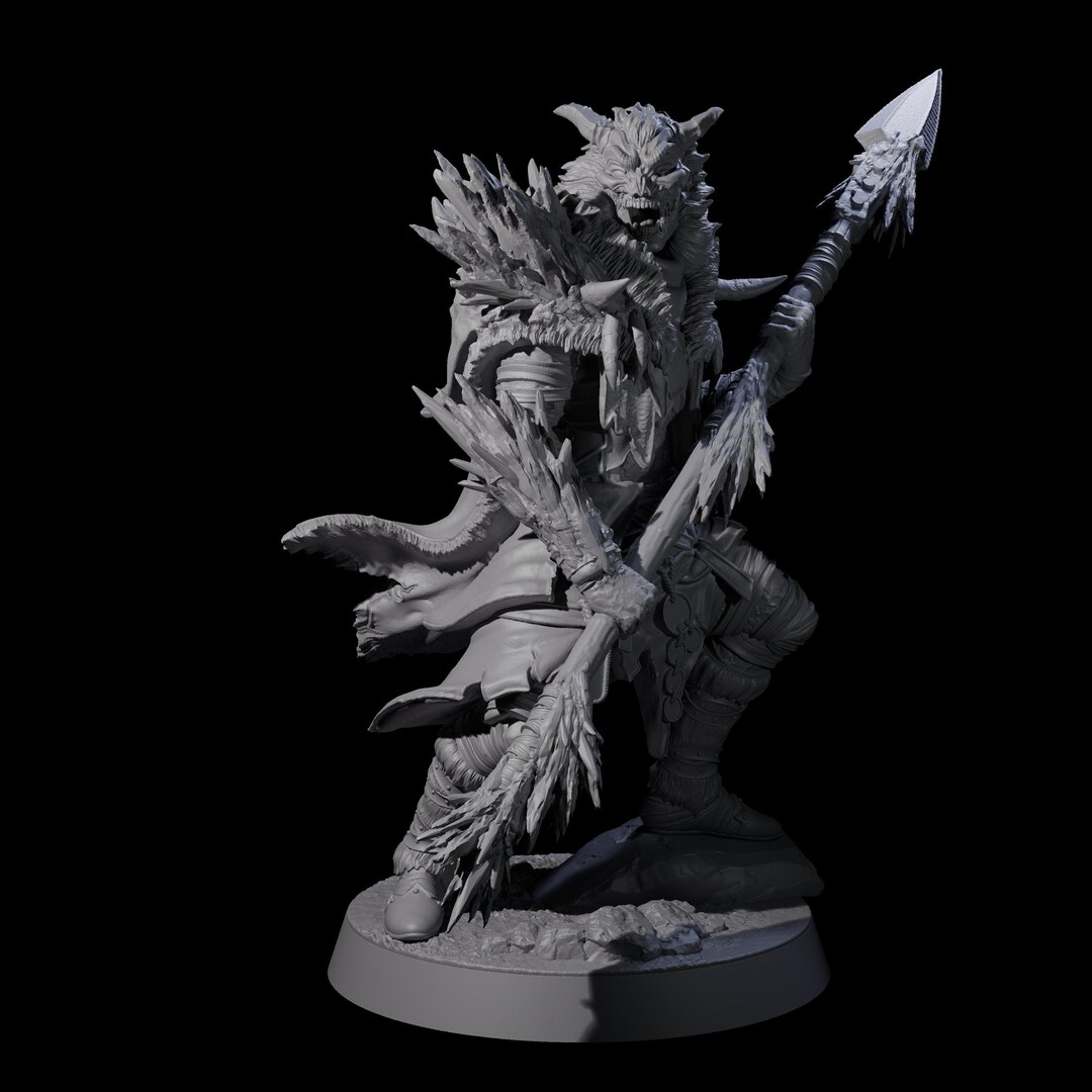 Masked Ice Clan Warrior D Miniature for D&D, Dungeons and Dragons ...
