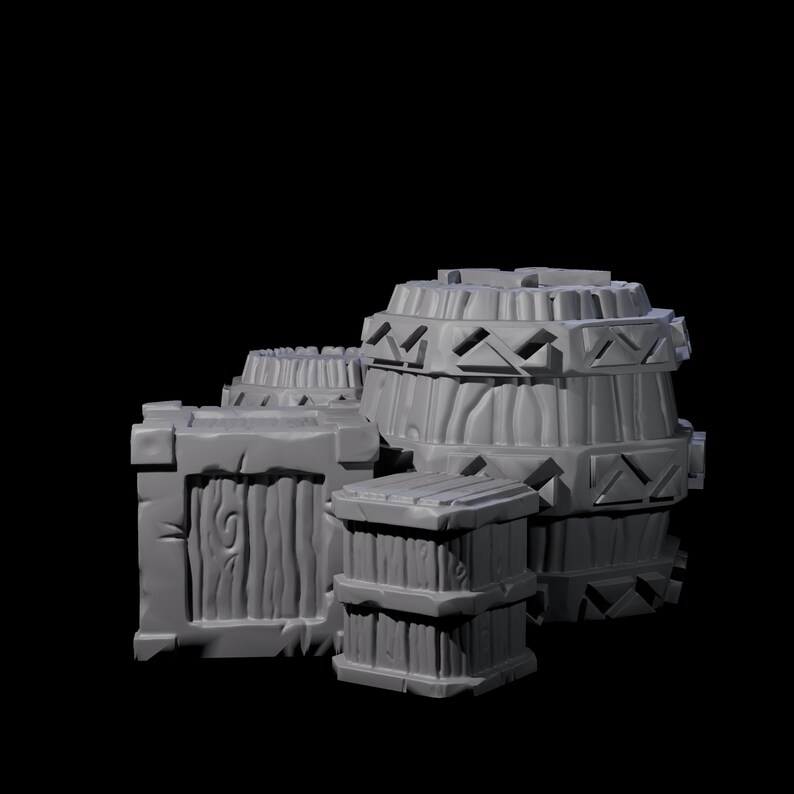Dwarf Boxes, Crates and Barrels Scatter Terrain for D&D, Dungeons and ...