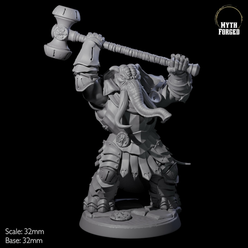 Six Stoic Loxodon Guards Miniature for D&D, Dungeons and Dragons ...
