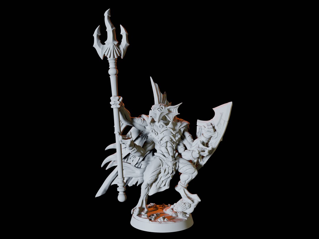 Sahuagin, Merrow or Fishmen King Boss or Leader Miniature for D&D ...