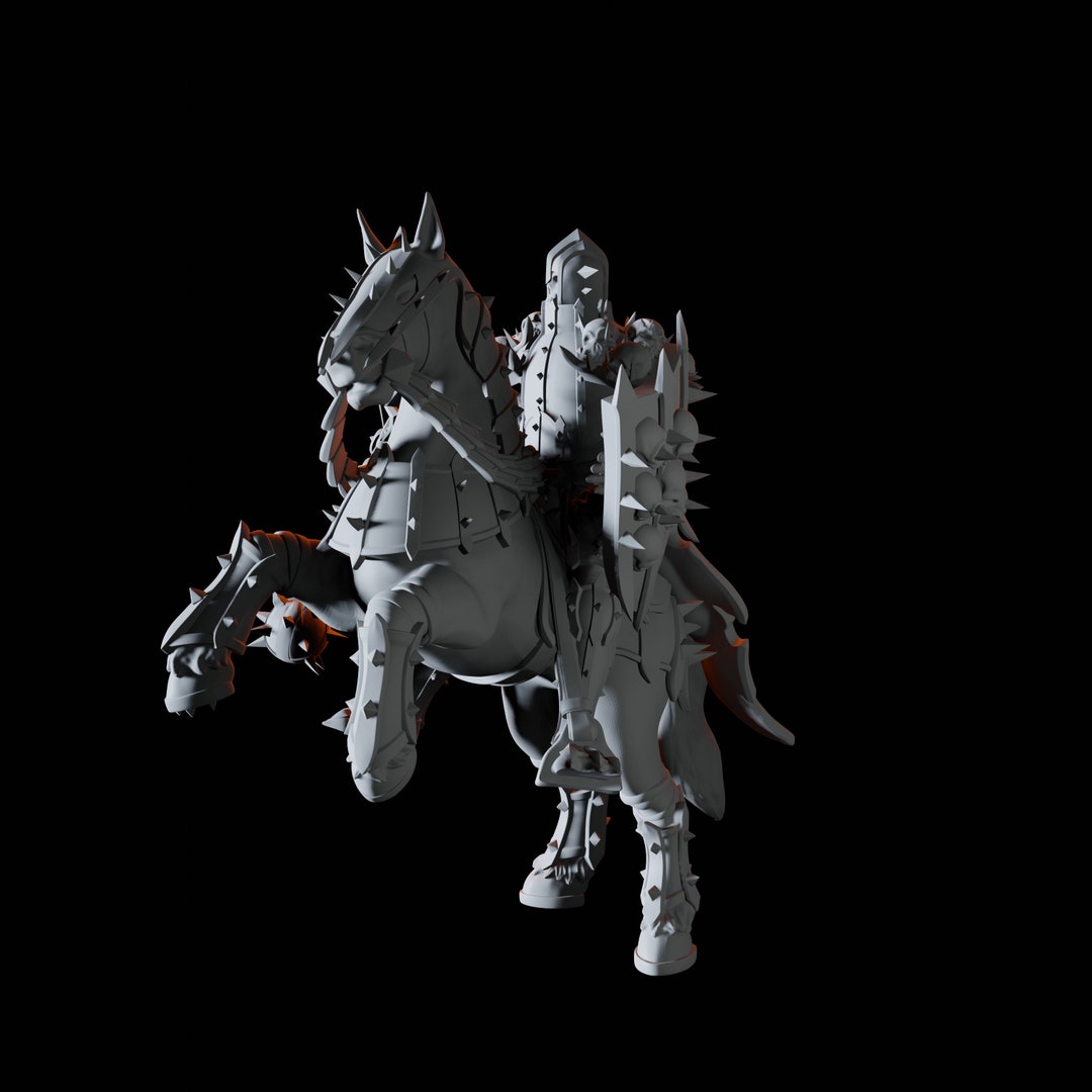 Mounted Death Knight Miniature for D&D, Dungeons and Dragons ...