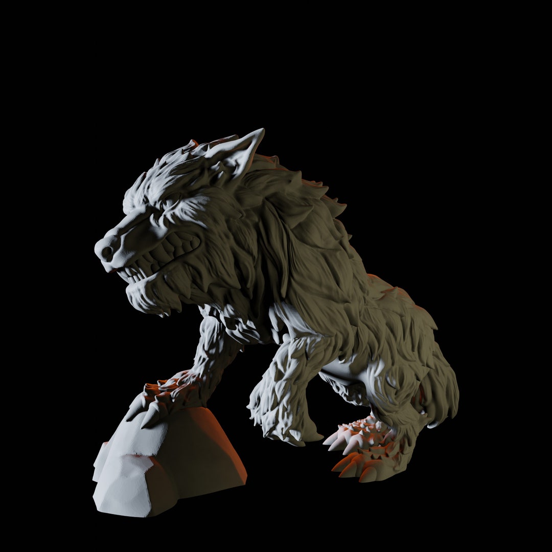 Threatening Worg Miniature for D&D, Dungeons and Dragons, Pathfinder ...